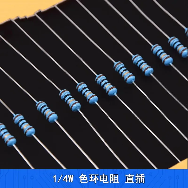 100PCS/Lot Metal Film Resistor 1% Accuracy 1/4W-1R Ohm and Other Plug ...