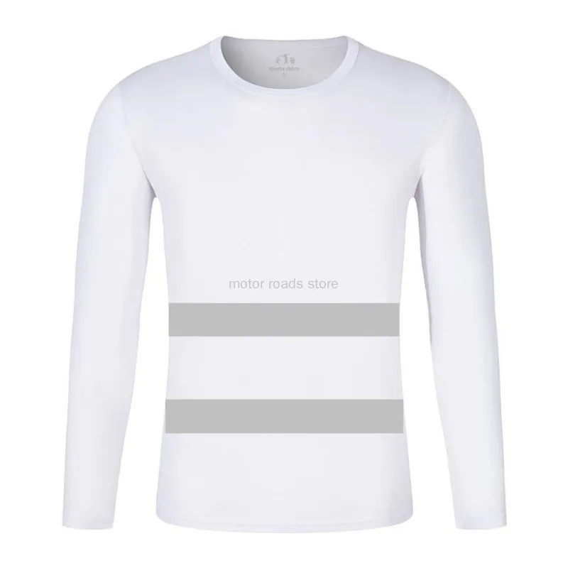 white-Fluorescent-High-Visibility-Shirts-Reflective-Safety-t-Shirt-Long ...