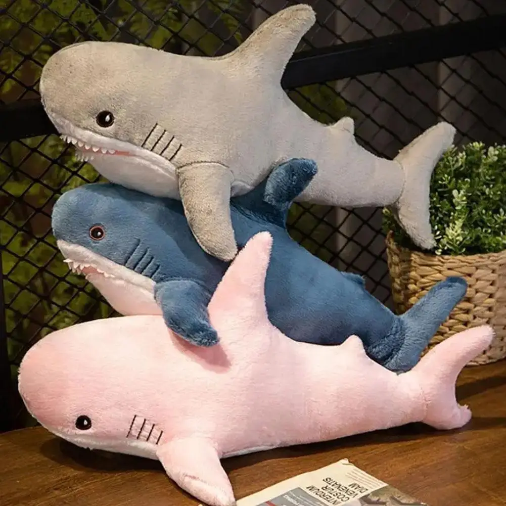 30cm-Cute-Blue-Pink-Shark-Plush-Toy-Soft-Stuffed-Animal-Reading-Pillow ...