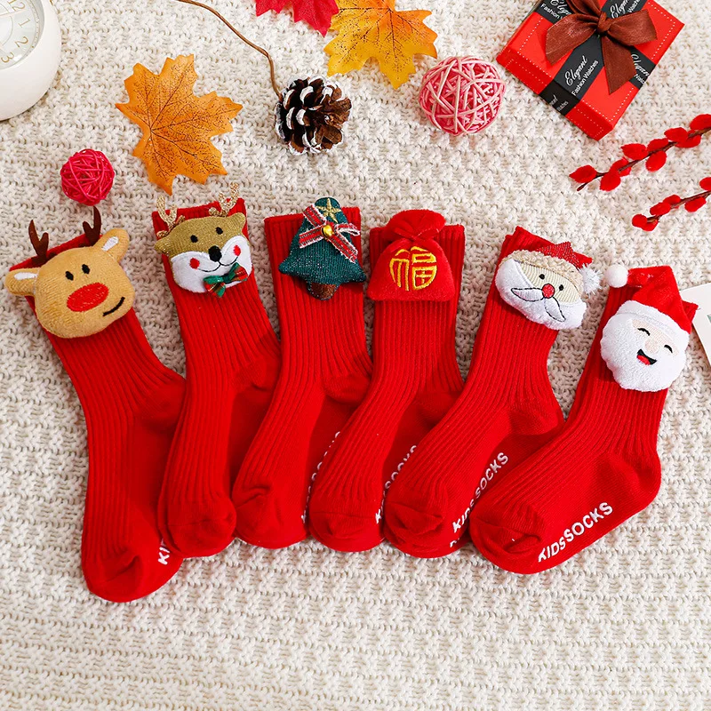 Winter-Christmas-Socks-for-Baby-Cute-Cartoon-Tree-Santa-Claus-Red-Sock ...