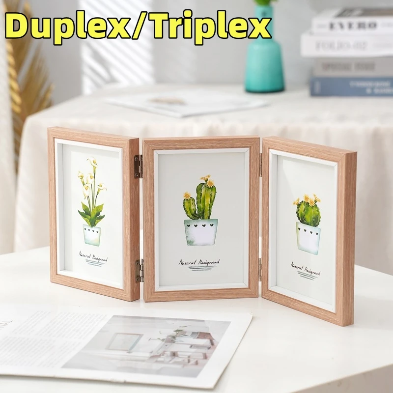 Creative-Desktop-Photo-Frame-Combination-Wooden-Folding-Triplex-Folding ...