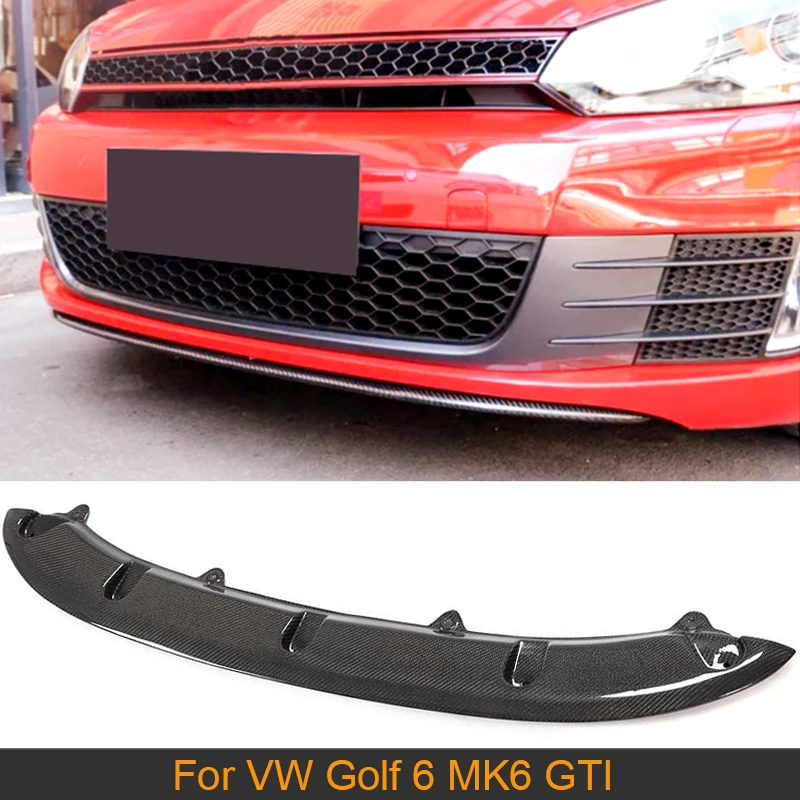 Carbon-Fiber-Front-Bumper-Lip-Spoiler-For-Volkswagen-Golf-6-VI-MK6-GTI ...