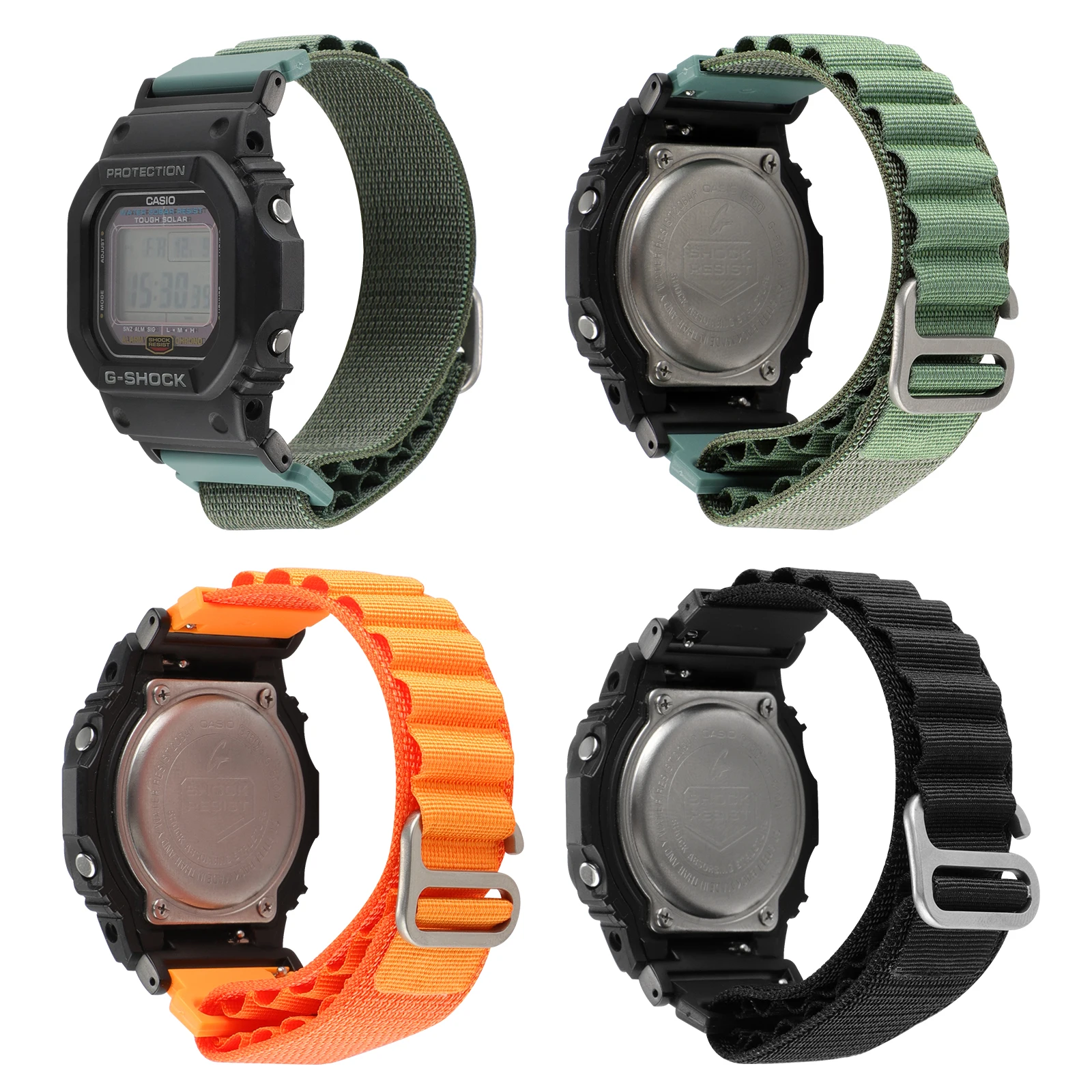 Alpine loop band Nylon Watch Band Strap For Casio G-SHOCK DW-5600 GW ...