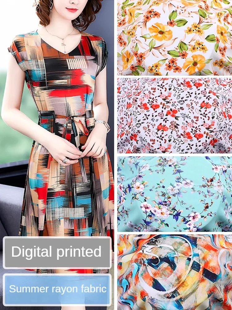 Tela-de-ray-n-estampada-de-verano-por-metro-para-vestidos-de-costura ...