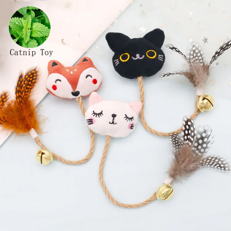 Funny-Cat-Toy-Feather-Bell-With-Catnip-Cat-Animal-Shape-Doll-Pet-Hemp ...