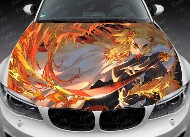 Kyojuro Rengoku Anime Demon Slayer Car Hood Vinyl Stickers Wrap Vinyl ...