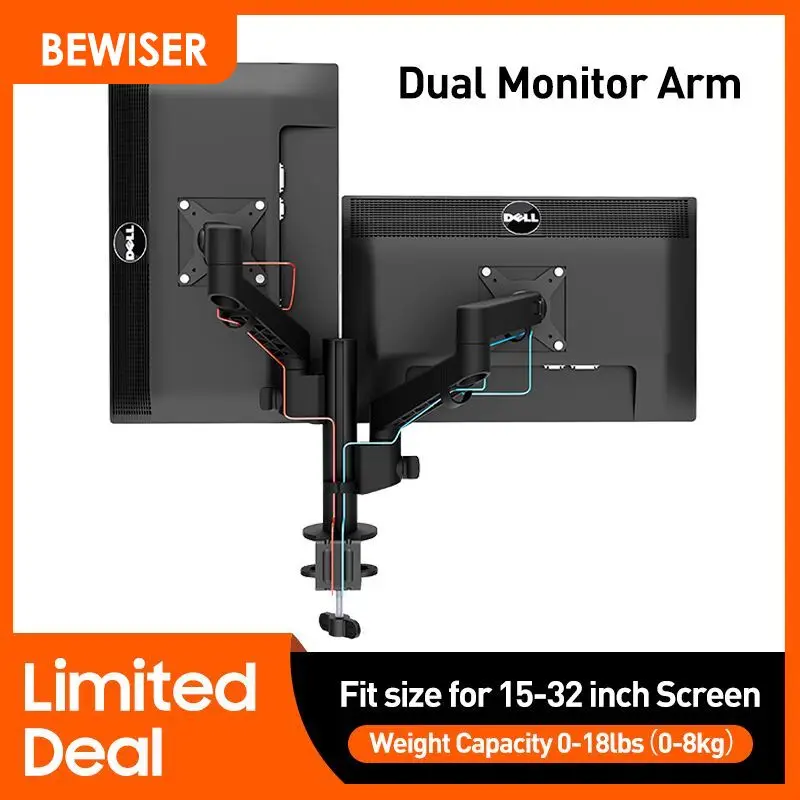 BEWISER-Dual-Arm-Monitor-Mount-Desk-Mount-Stand-Supports13-32-Inch ...