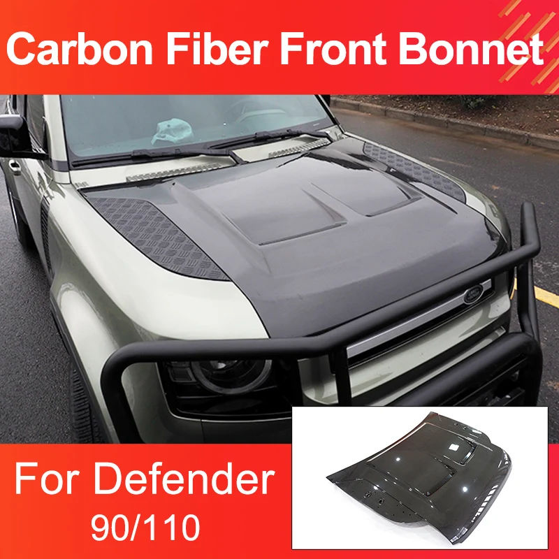 Carbon-Fiber-Front-Bonnet-Cover-for-Land-Rover-Defender-90-110-130 ...