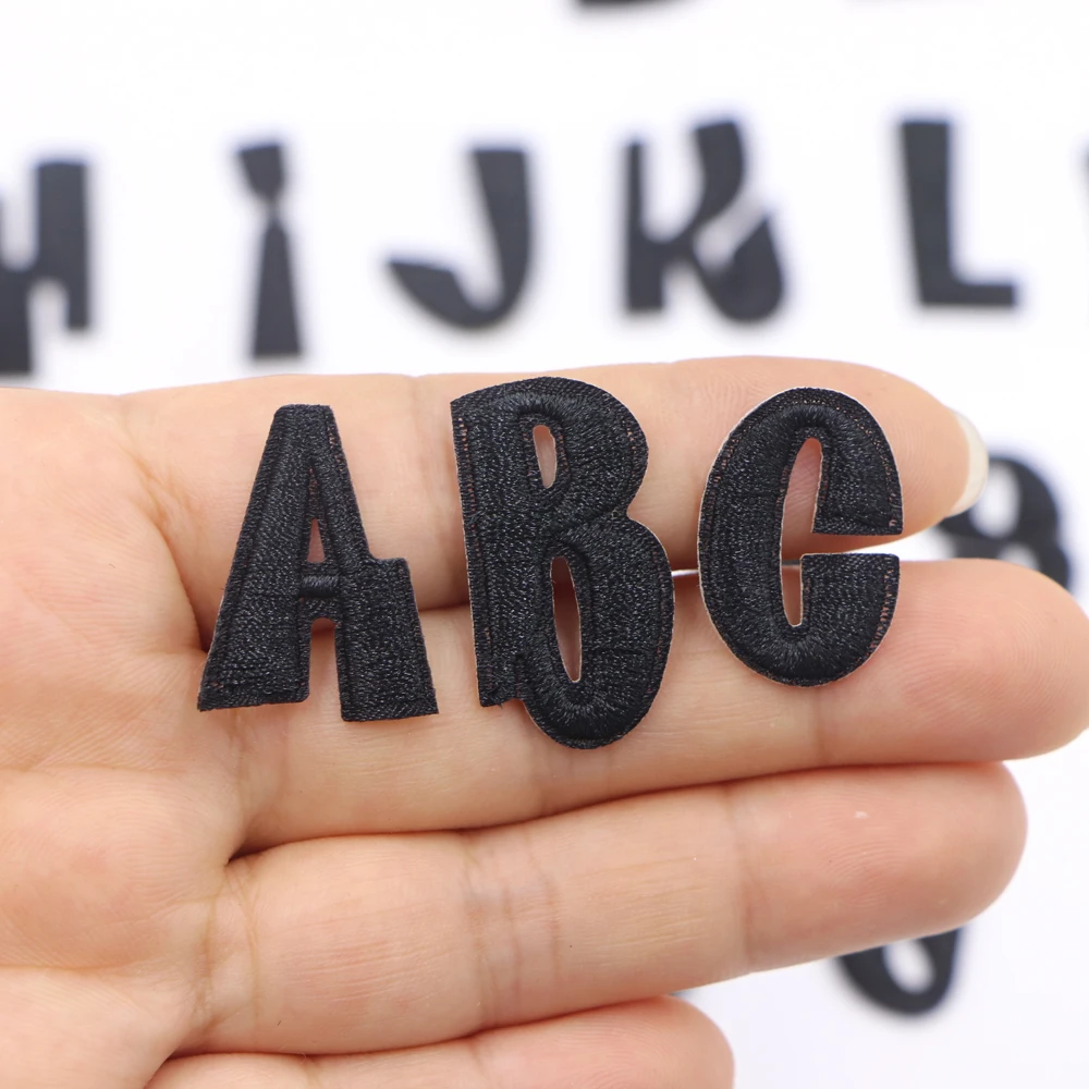 1PC Small Balck Letter Alphabet Iron on Patches For Clothing Applique ...