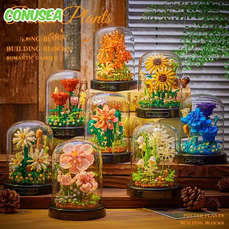 Diy-Micro-Bloem-Bouwstenen-Mini-Bakstenen-Deeltjes-Eeuwig-Leven-Bloemen ...