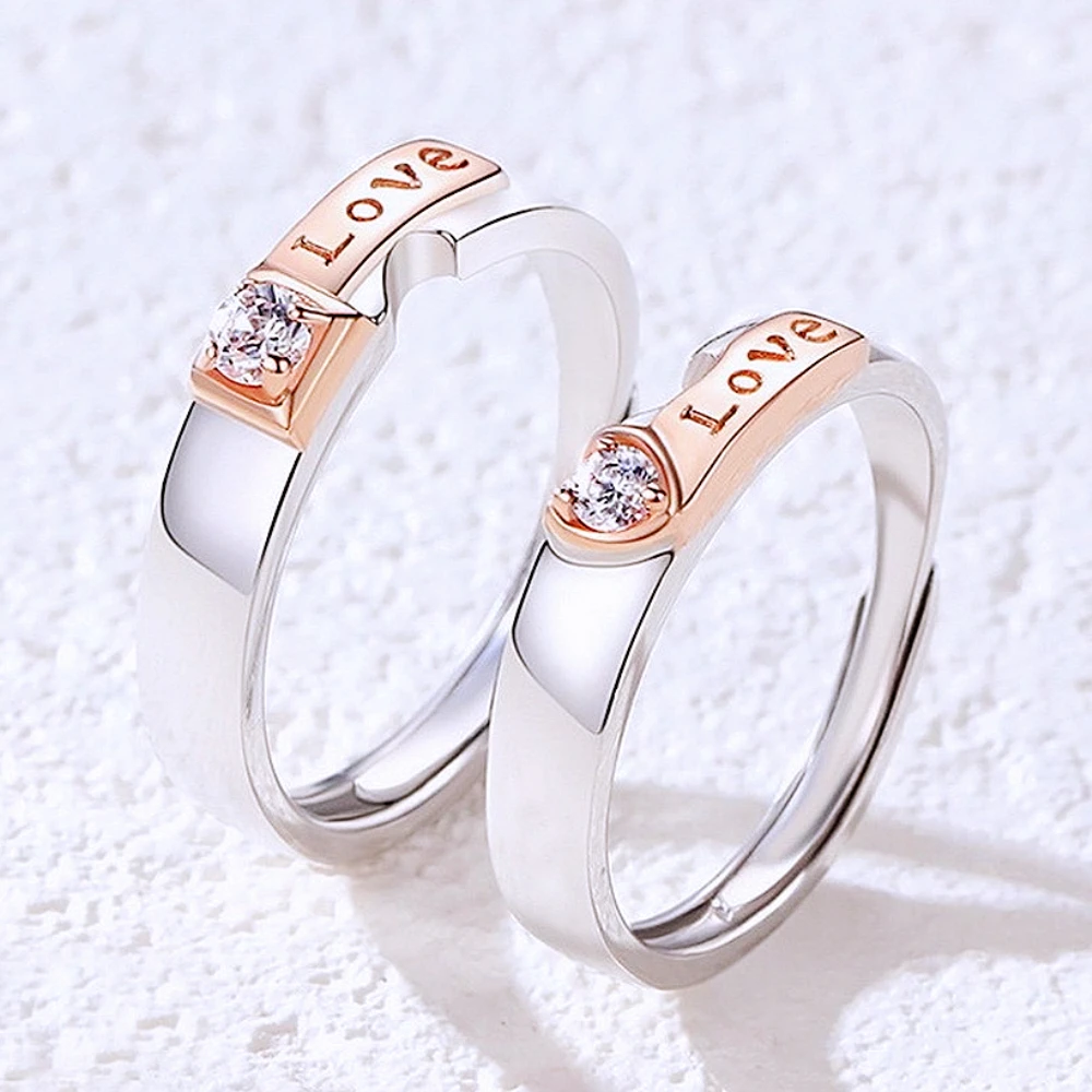 Adjustable Couple Heart Rings | Friendship Rings Couples | Ladies ...