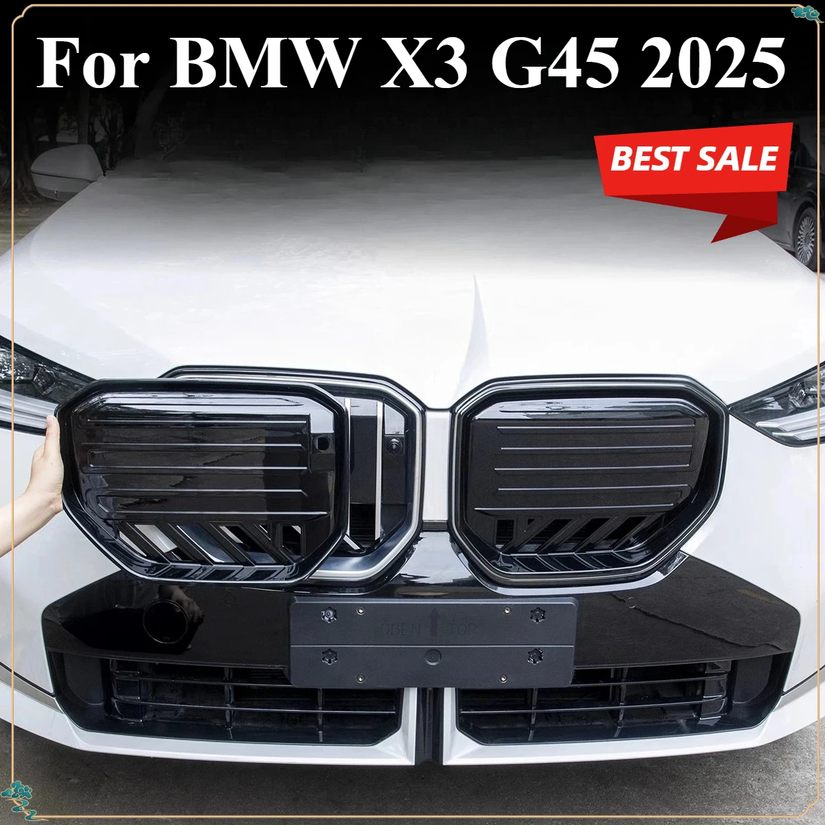 Front Kidney Grille For BMW X3 G45 2025 ABS Black Front Bumper Racing ...