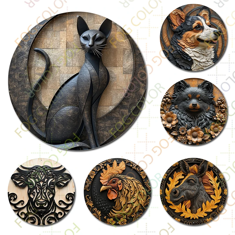 1pc-8x8inch-20x20cm-Round-Aluminum-Sign-Metal-Sign-Metal-Siamese-Cat ...