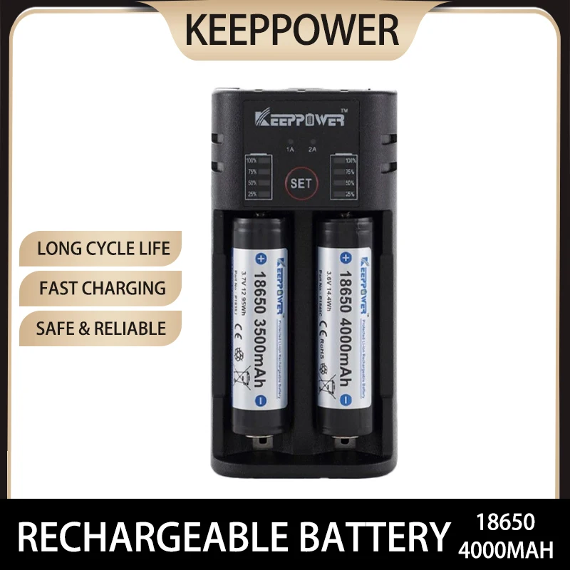 Original Keeppower 4000mAh 18650 Protected Li-ion Rechargeable Battery ...