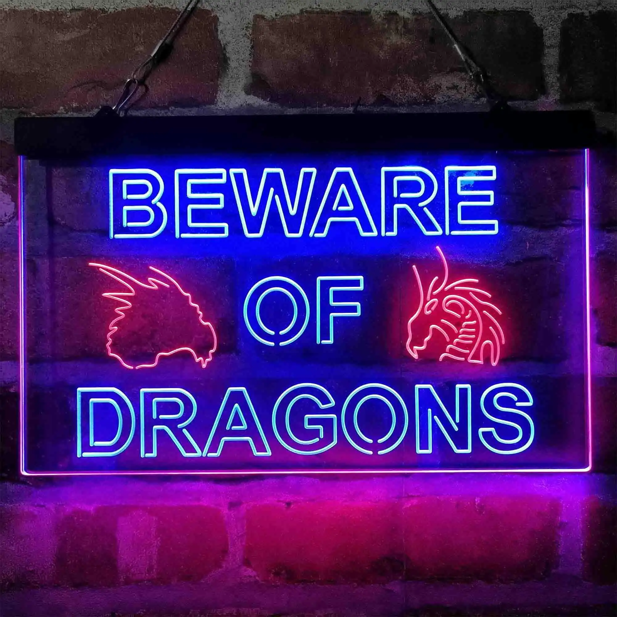 Beware of Dragon Kid Room Decoration Dual Color Led Neon Sign st6-i4079 ...