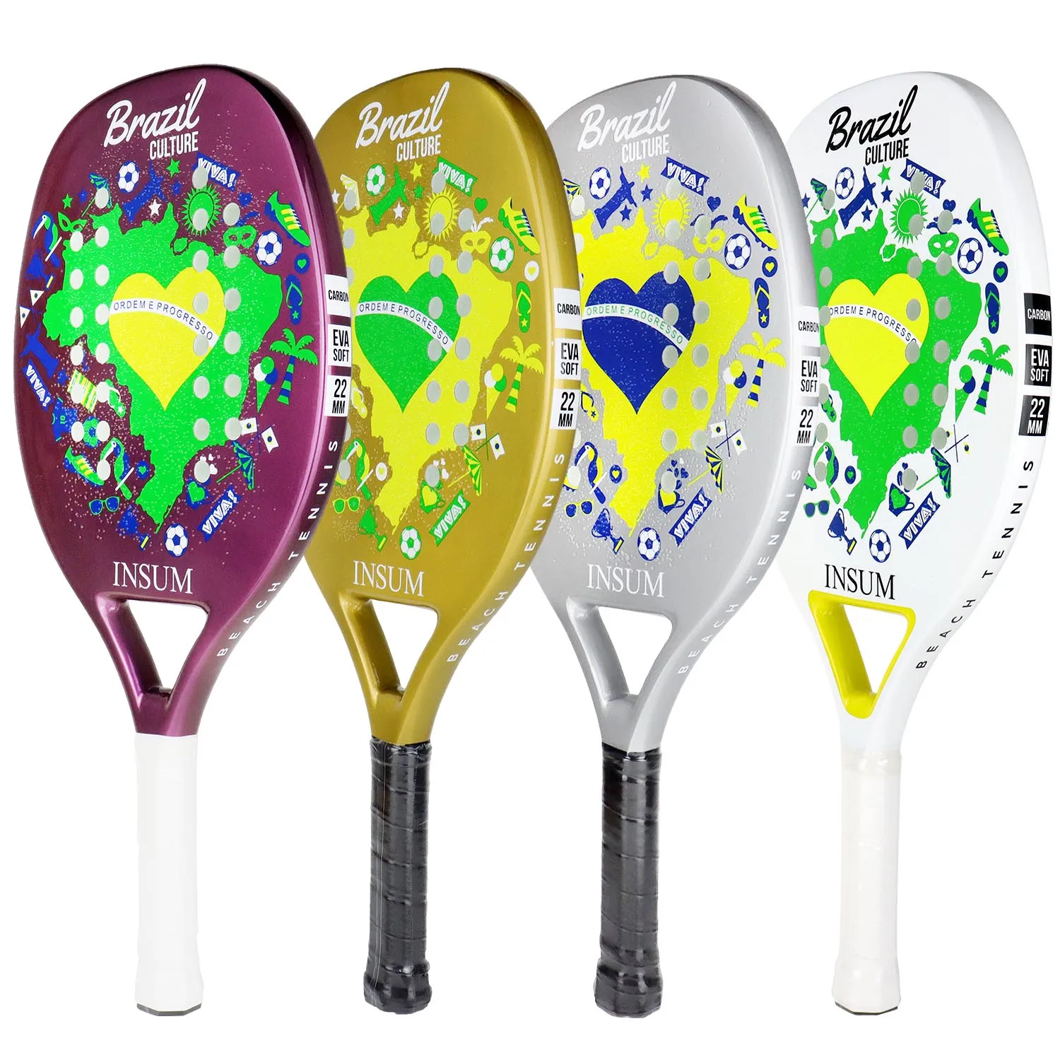 Brazil Beach Tennis Racquet Racket Beach Tennis Full Carbon Fiber EVA ...