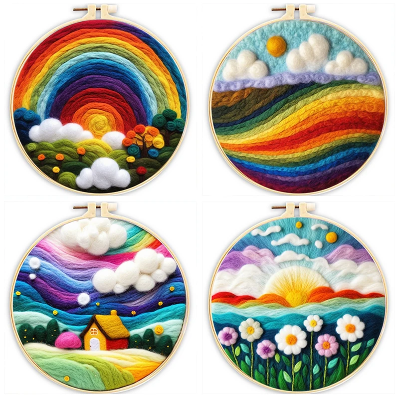 GATYZTORY-Frame-20x20-Wool-Felting-Painting-Needle-Embroidery-Painting ...