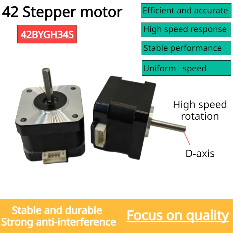34MM-High-torque-42-Stepper-Motor-2-PHASE-4-lead-Nema17-motor-42BYGH34 ...