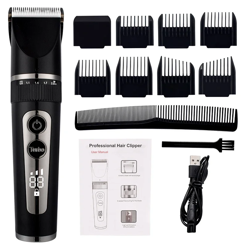 Full-Body-Washable-Electric-Hair-Clipper-Ceramic-Professional-Fine ...