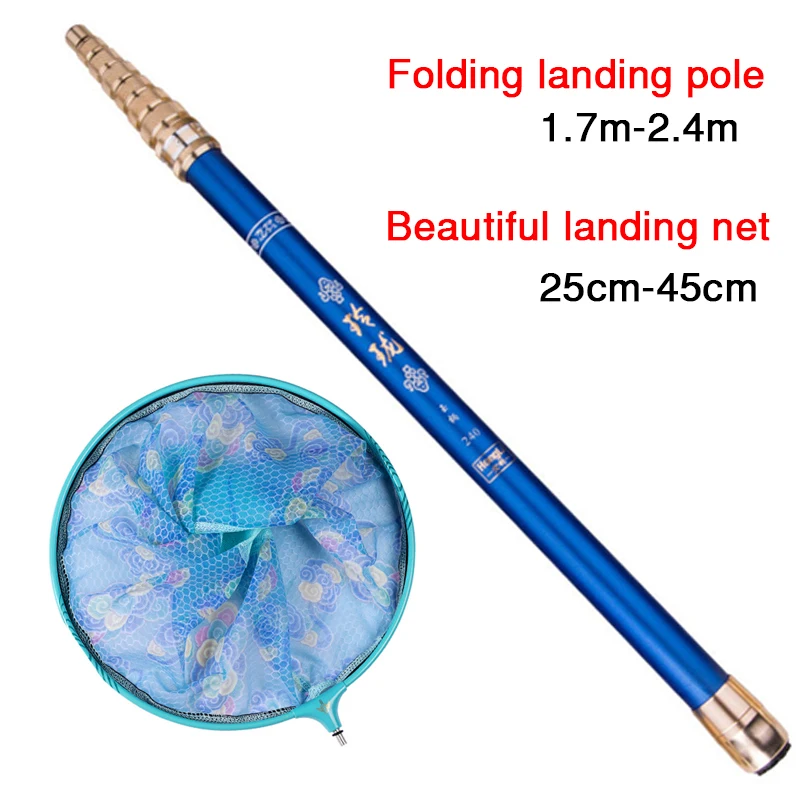 Dipnet Brail Net 착륙 낚시 25 45cm Scoop 복사 손 중국 잉어 라운드 Pesca 탄소 Ultralight ...