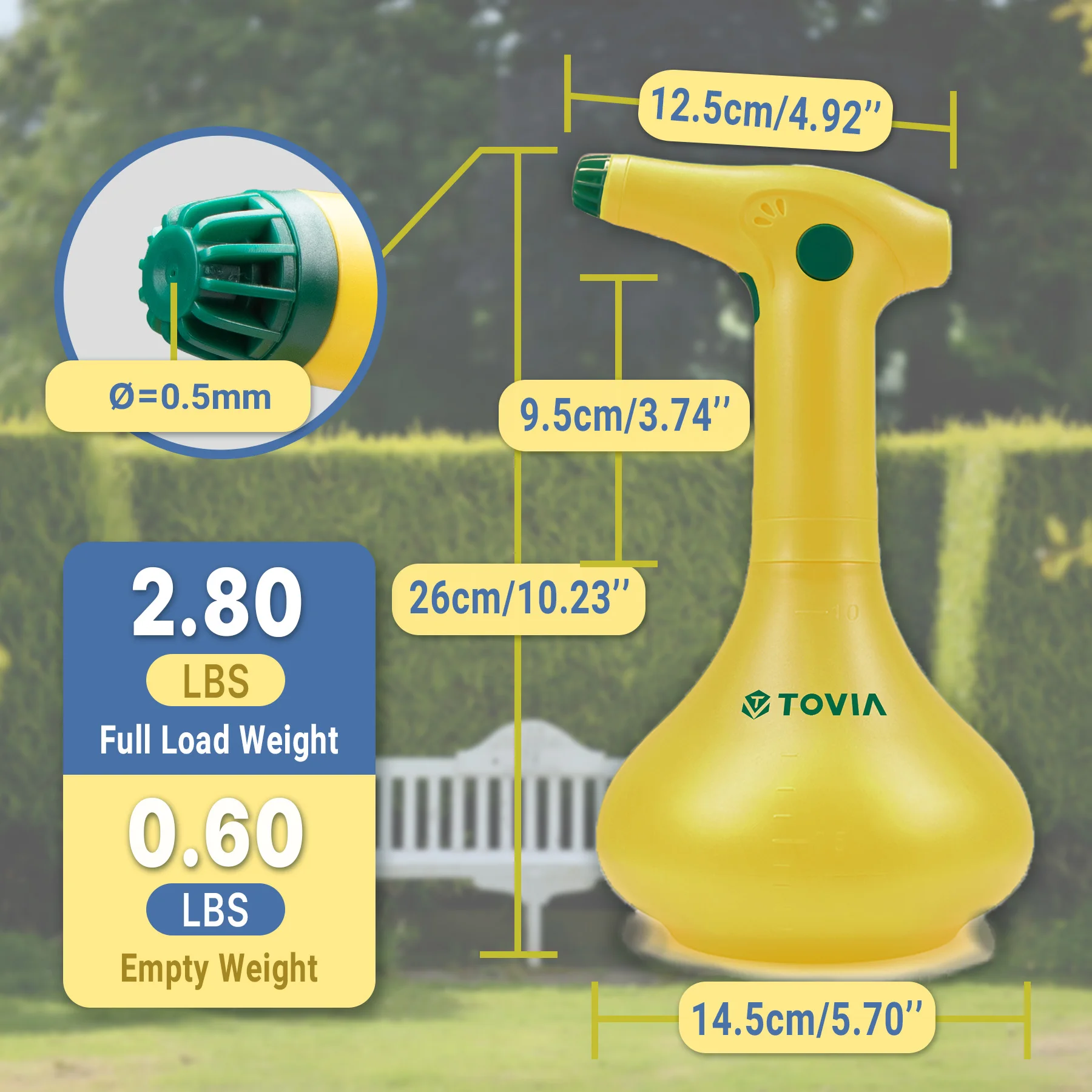 T TOVIA electric garden sprayer, suitable for cleaning, gardening ...