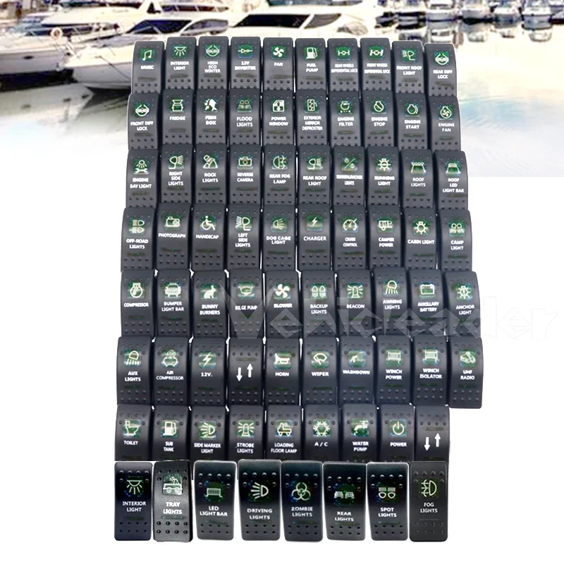 12V-24V-Horn-Car-Boat-Caravan-Rocker-Switches-Waterproof-Dual-Green-LED ...