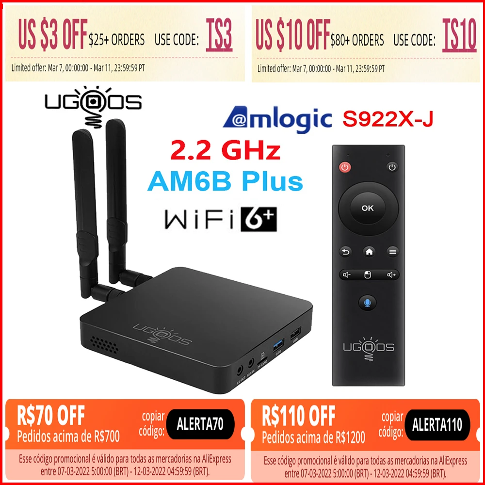 UGOOS AM6 AM6B Plus WiFi6 Amlogic S922X J Smart Android 9.0 TV Box DDR4 ...