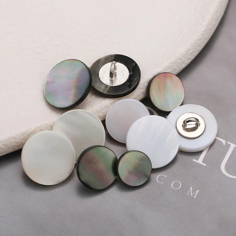 10pcs-Natural-Shell-Buttons-Mother-of-Pearl-Round-Vintage-Shank-Button ...
