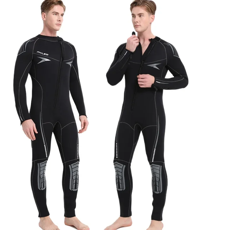 5mm One-piece Diving Suit with Plush Insulation Front Zippered Diving ...