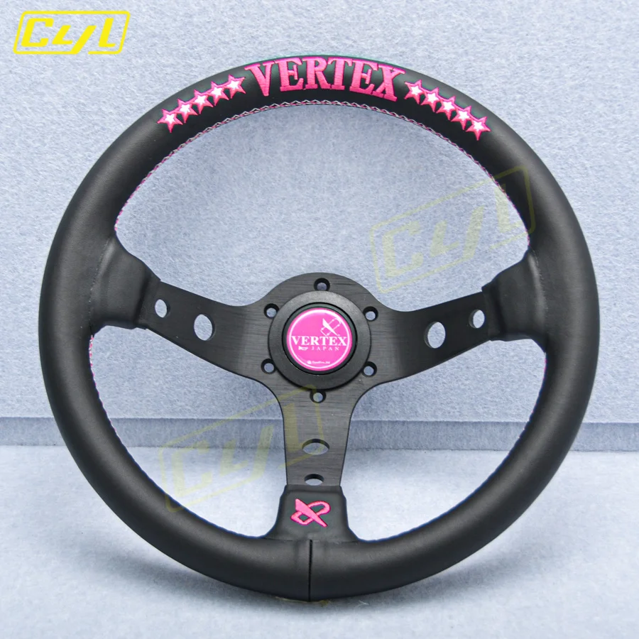 NEW-Pink-Star-Vertex-Embroidery-Steering-Wheel-Deep-Dish-Modified ...