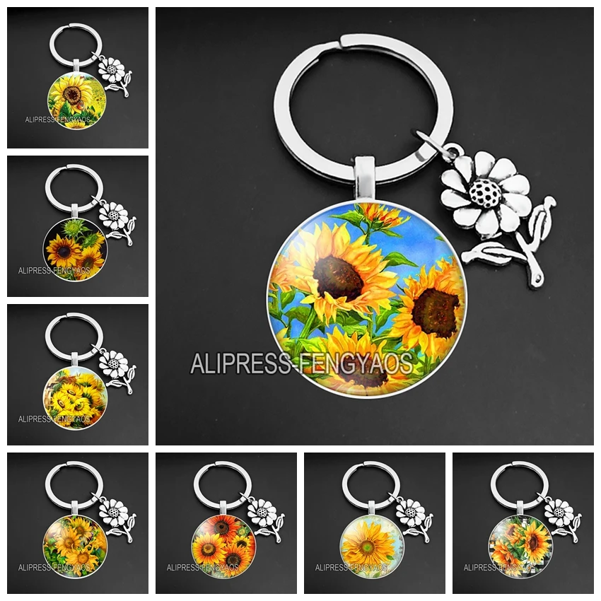 Beautiful Sunflower Keychain for Car Keys Life Is Always Sunny Key ...