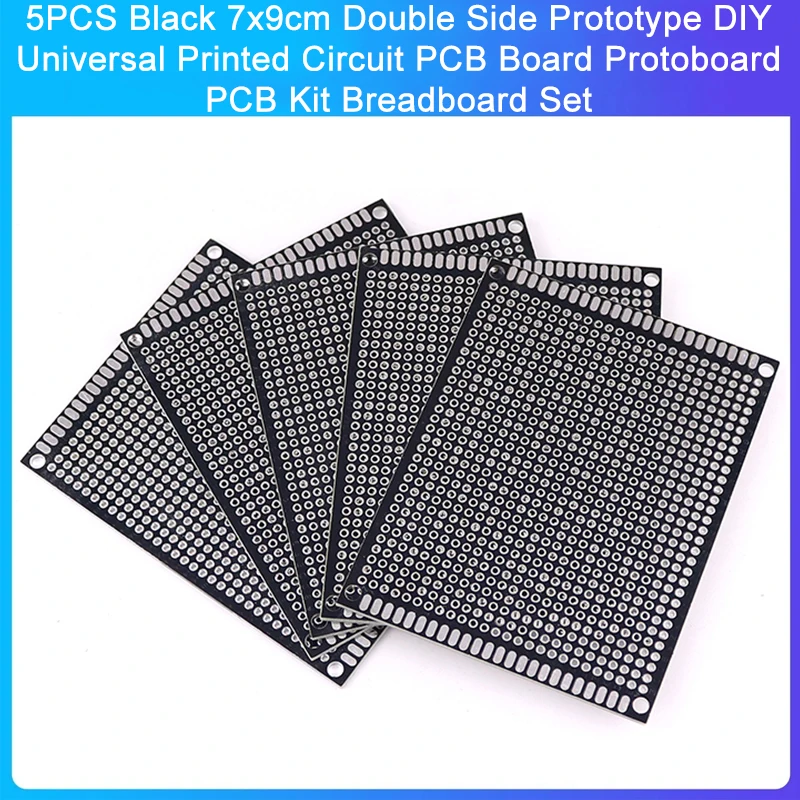 5PCS-Black-7x9cm-Double-Side-Prototype-DIY-Universal-Printed-Circuit ...
