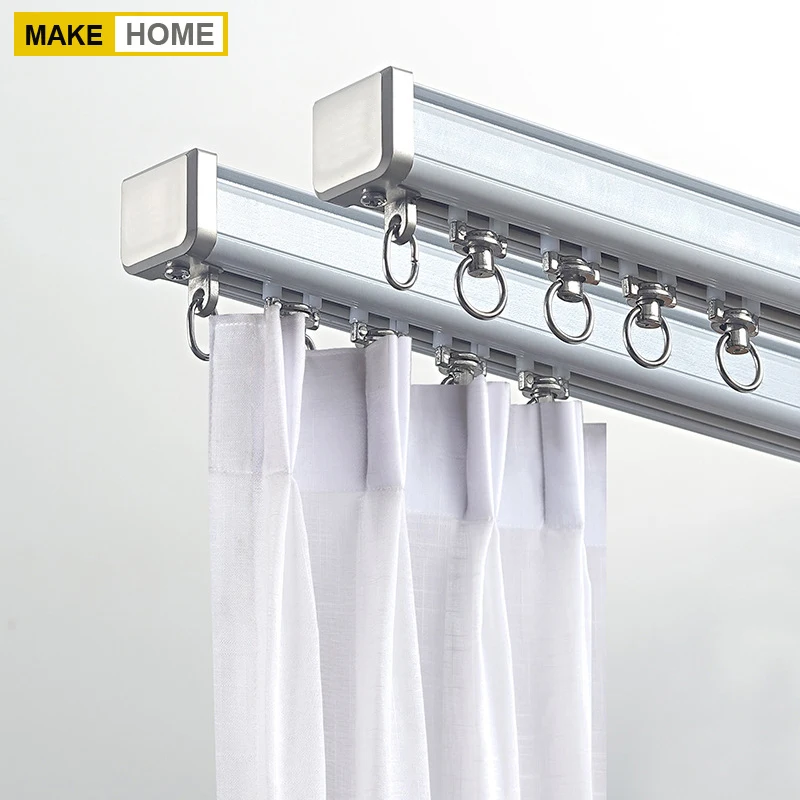 Curtain Rail Metal Silencer Strong Durable White Modern Curtains Track ...