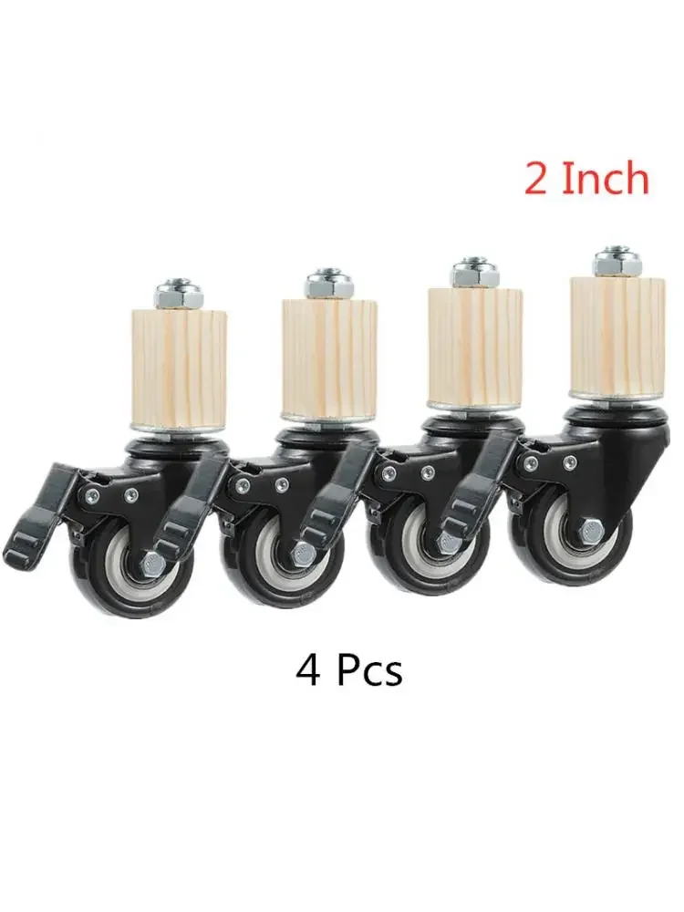 4 Pcs/Lot 2 Inch Caster 30mm Square Tube Stainless Steel Furniture Leg ...