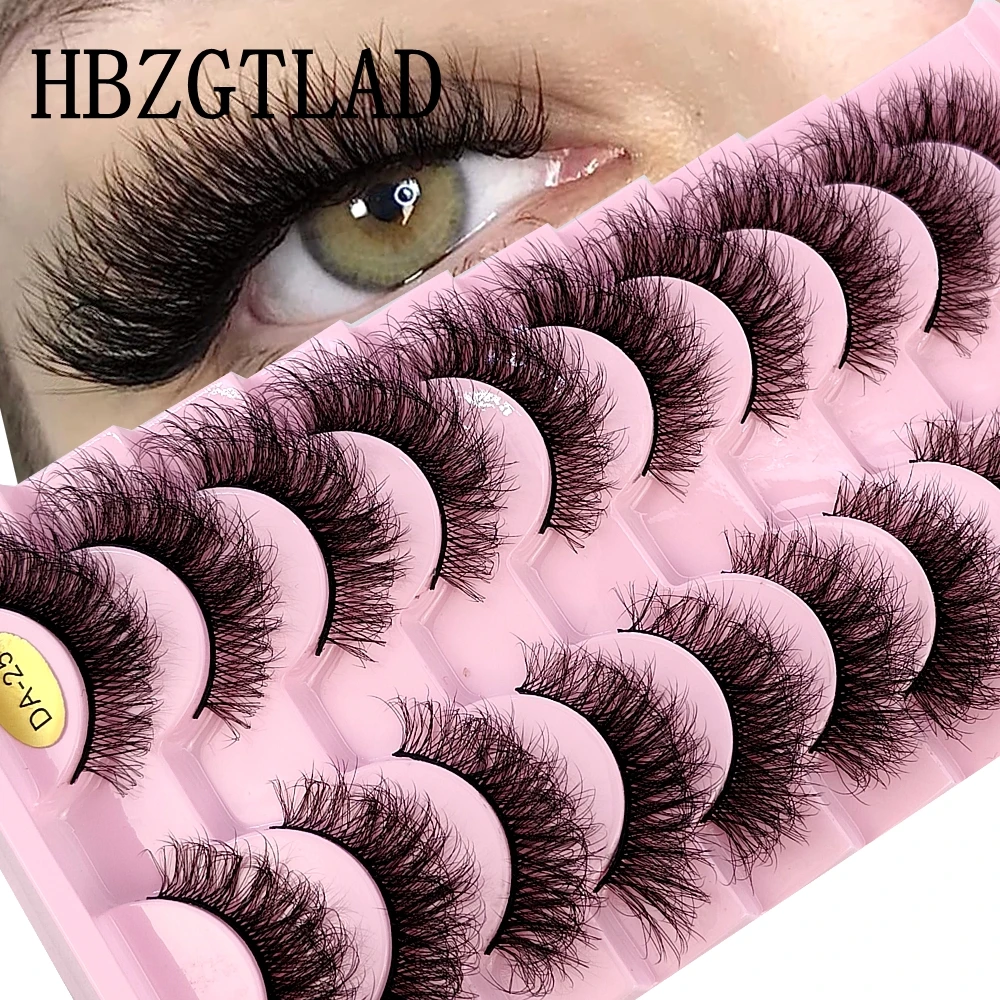HBZGTLAD-10Pairs-3D-Faux-Mink-Hair-False-Eyelashes-Natural-Messy ...