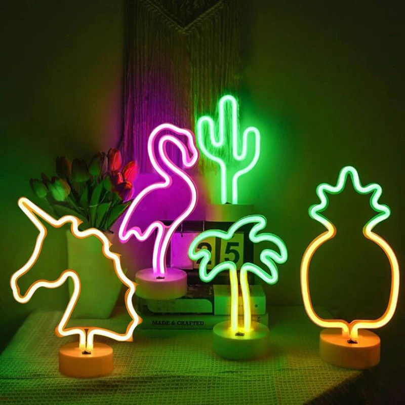 Decorativas-Neon-LED-Night-Lights-Decora-o-Ramadan-Flamingo-Cacto ...