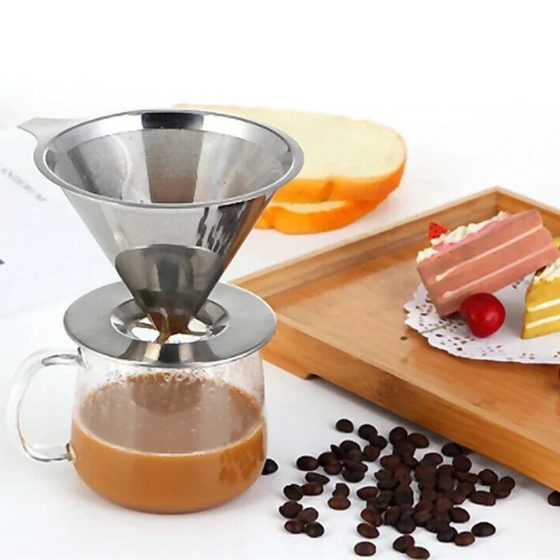 Reusable-Coffee-Filter-Tea-Strainer-Stainless-Steel-Cone-Coffee-Filter ...