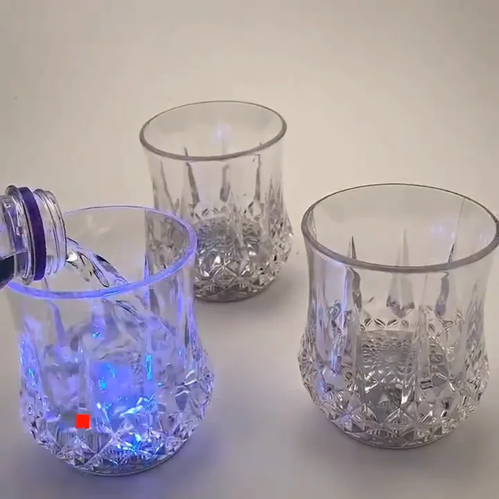 New Liquid Activated Glowing LED Glass Cup - Flashing Luminous Drink ...