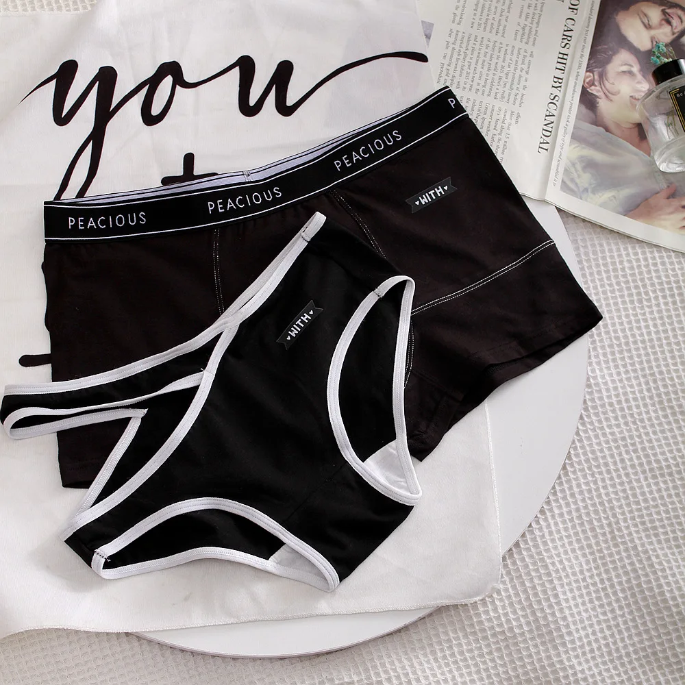 Sports Style Cotton Couple Underwear Boys Boxers And Girls Briefs Hot ...