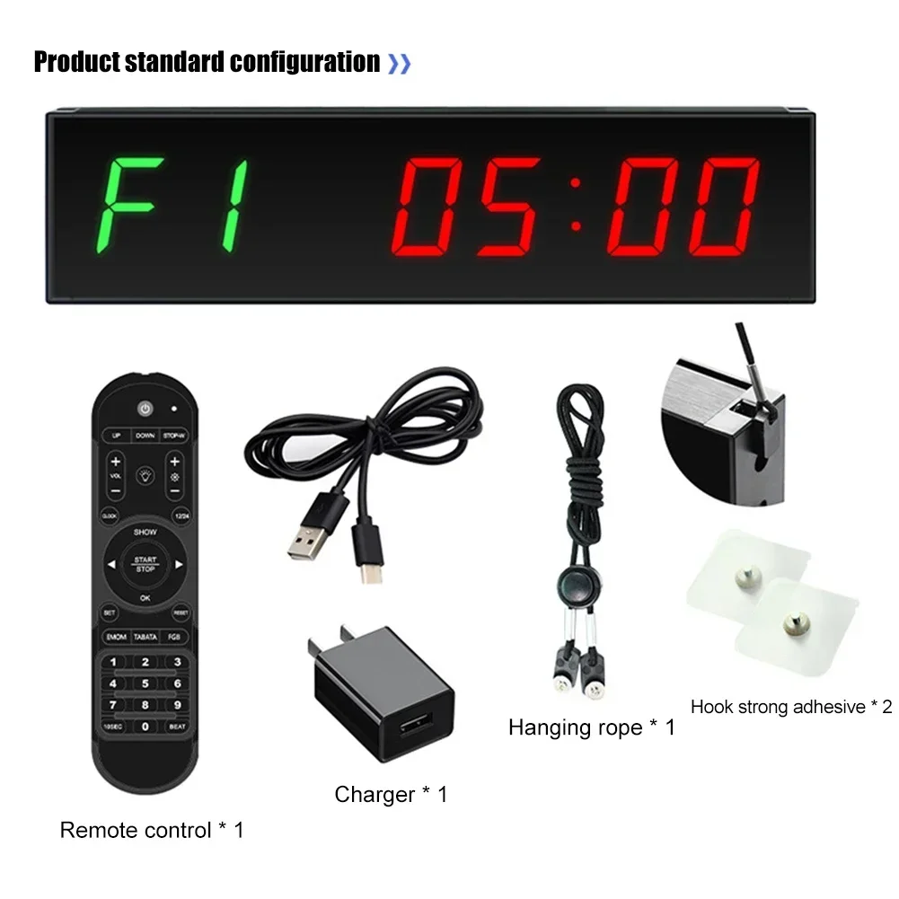 Wall-Home-Clock-Timer-Fitness-Countdown-Mounted-Gym-Digital-Stopwatch ...