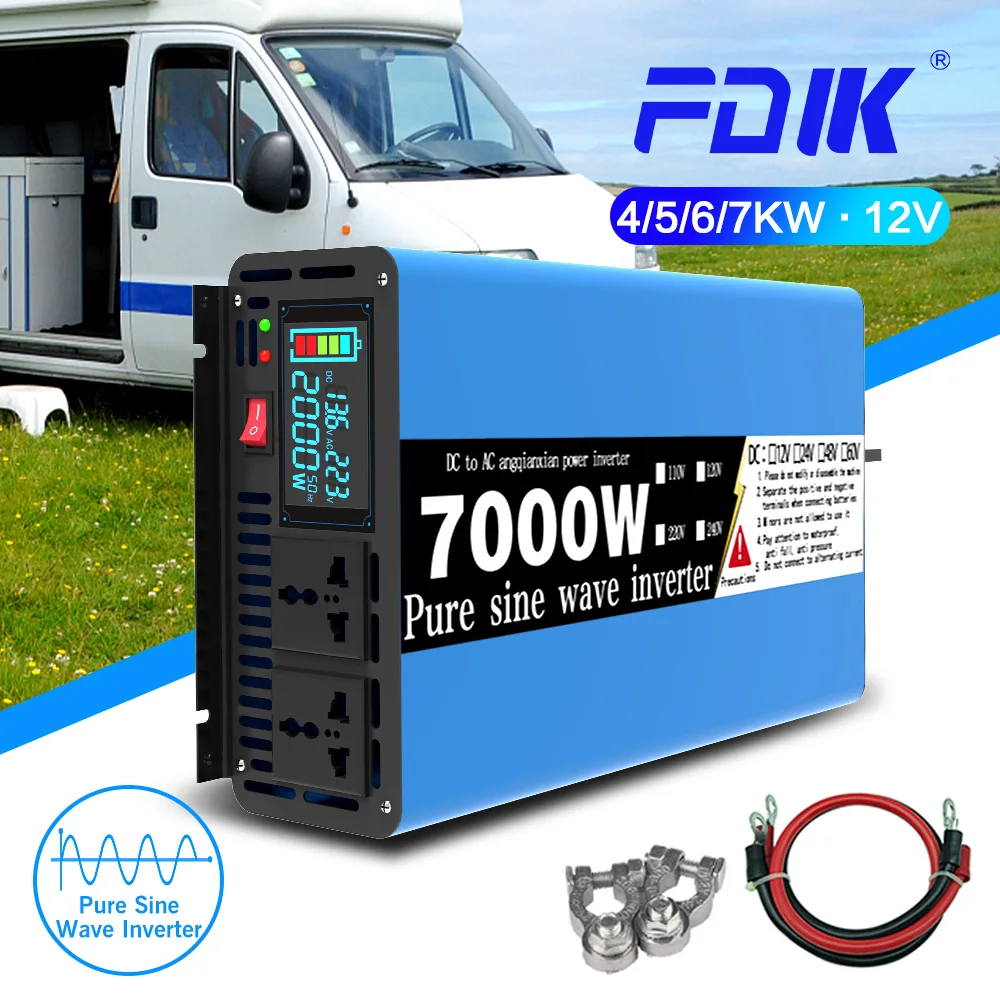 FDIK Pure Sine Wave Inverter 4000W 5000W 6000W 7000W Solar Converter DC ...