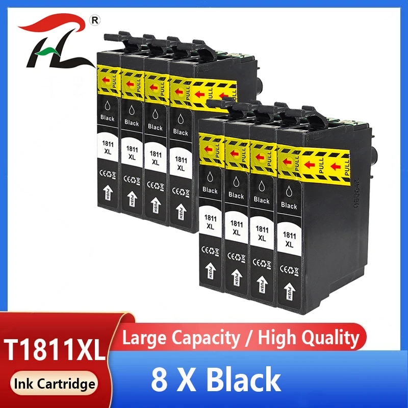 8PK-Black-Ink-Cartridges-Compatible-for-EPSON-18XL-T1811-T1814-XP312 ...