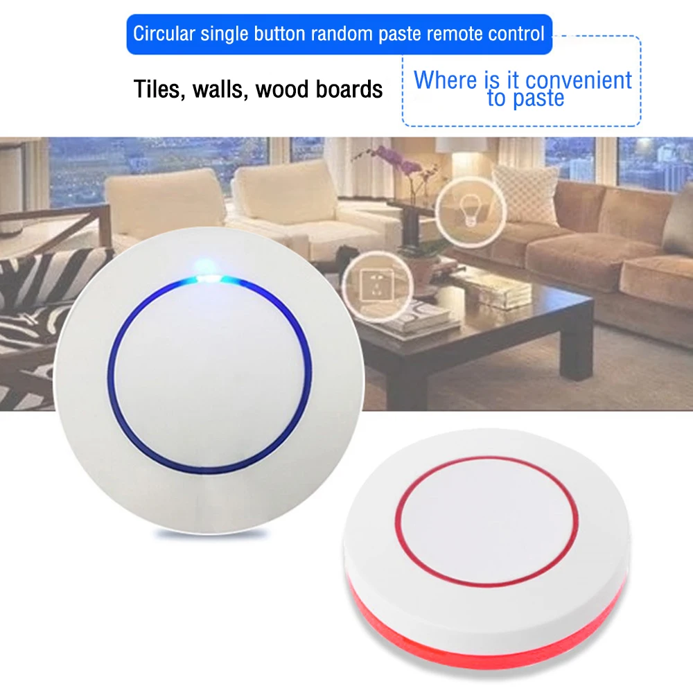 433MHz-Wireless-Remote-Control-Light-Switch-Round-Panel-Switch-10A ...