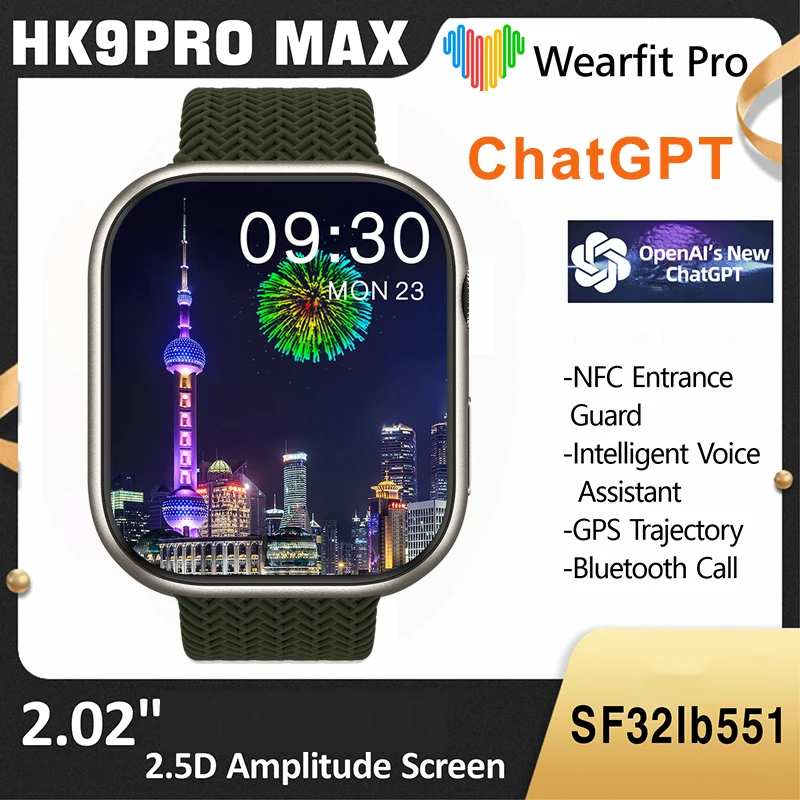 ChatGPT-reloj-inteligente-HK9-PRO-MAX-para-hombre-accesorio-de-pulsera ...