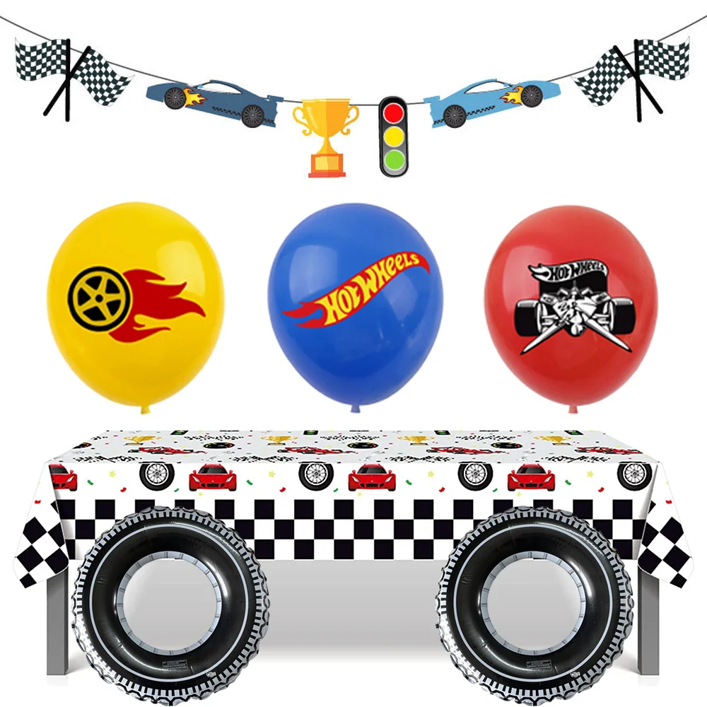 Decoraciones-de-cumplea-os-con-ruedas-para-ni-os-mantel-de-fiesta-con ...