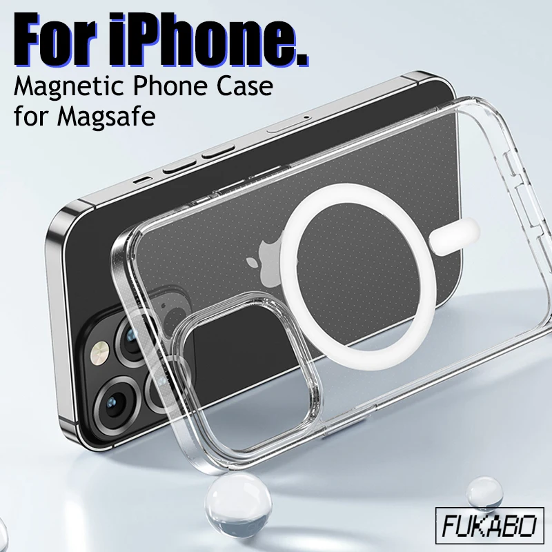 Funda magnética para iPhone, carcasa transparente a prueba de golpes ...