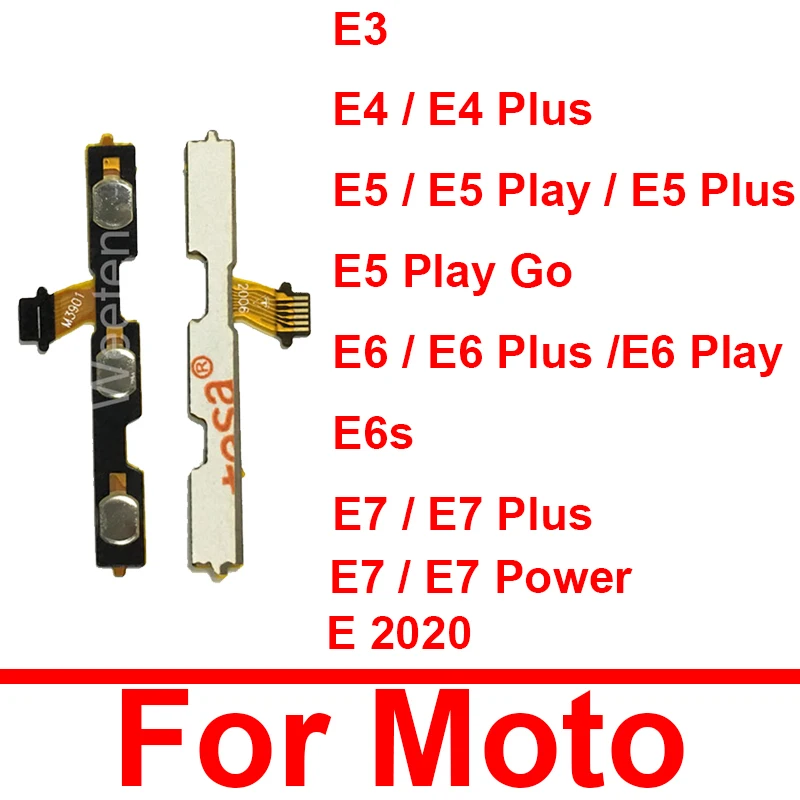 Botón de encendido y apagado, tecla lateral de volumen, Cable flexible para Motorola Moto E3 E4 ...