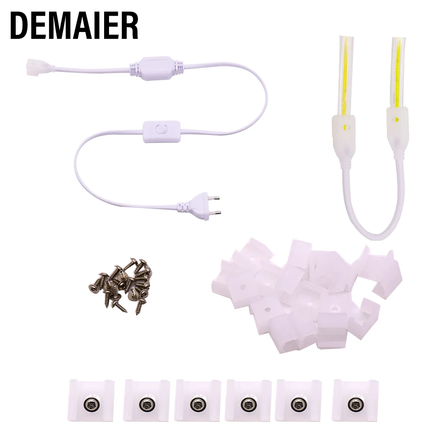 COB Led Strip Light Fix Clips Connector Accessories 220V EU LED Strip ...