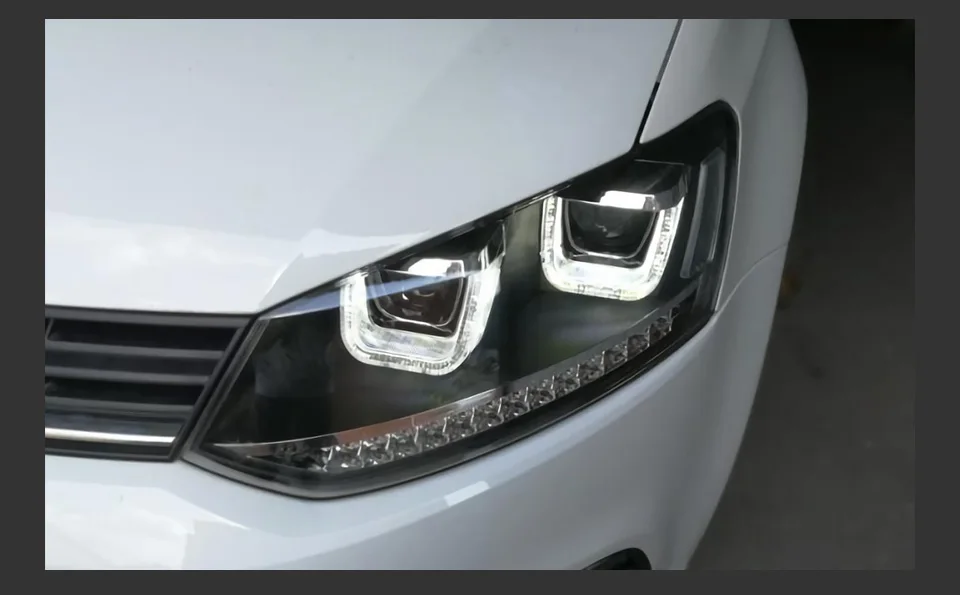 VW Polo Headlights 2010-2017 Polo LED Headlight LED DRL Hid