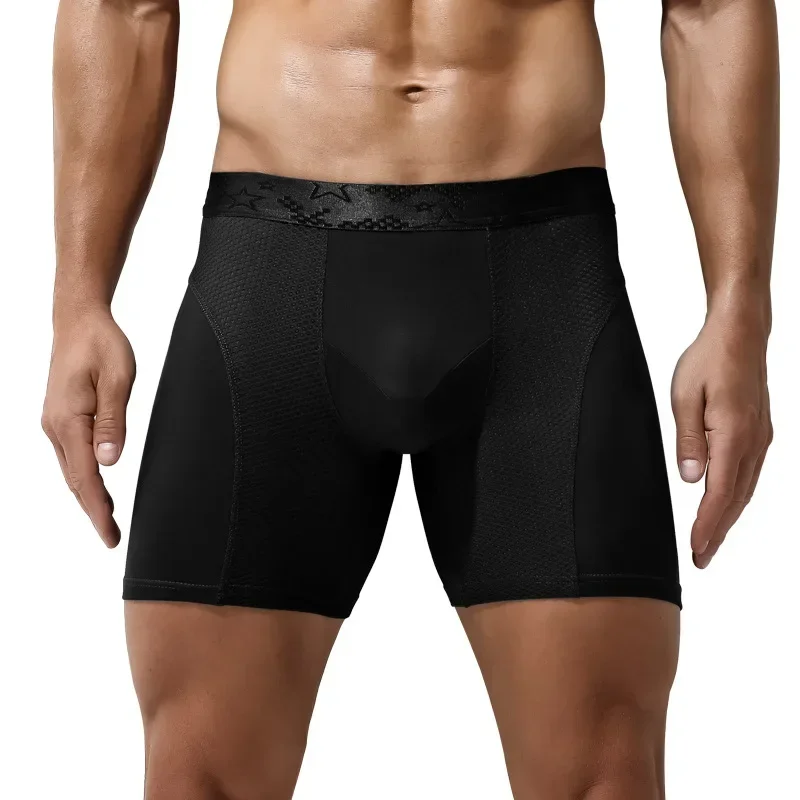 Mens Underwear Modal Boxers Shorts Homme Solid Mesh Breathable Pouch ...